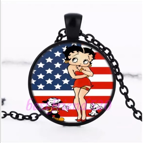 Jewelry | Betty Boop Usa Black Chain Necklace | Poshmark